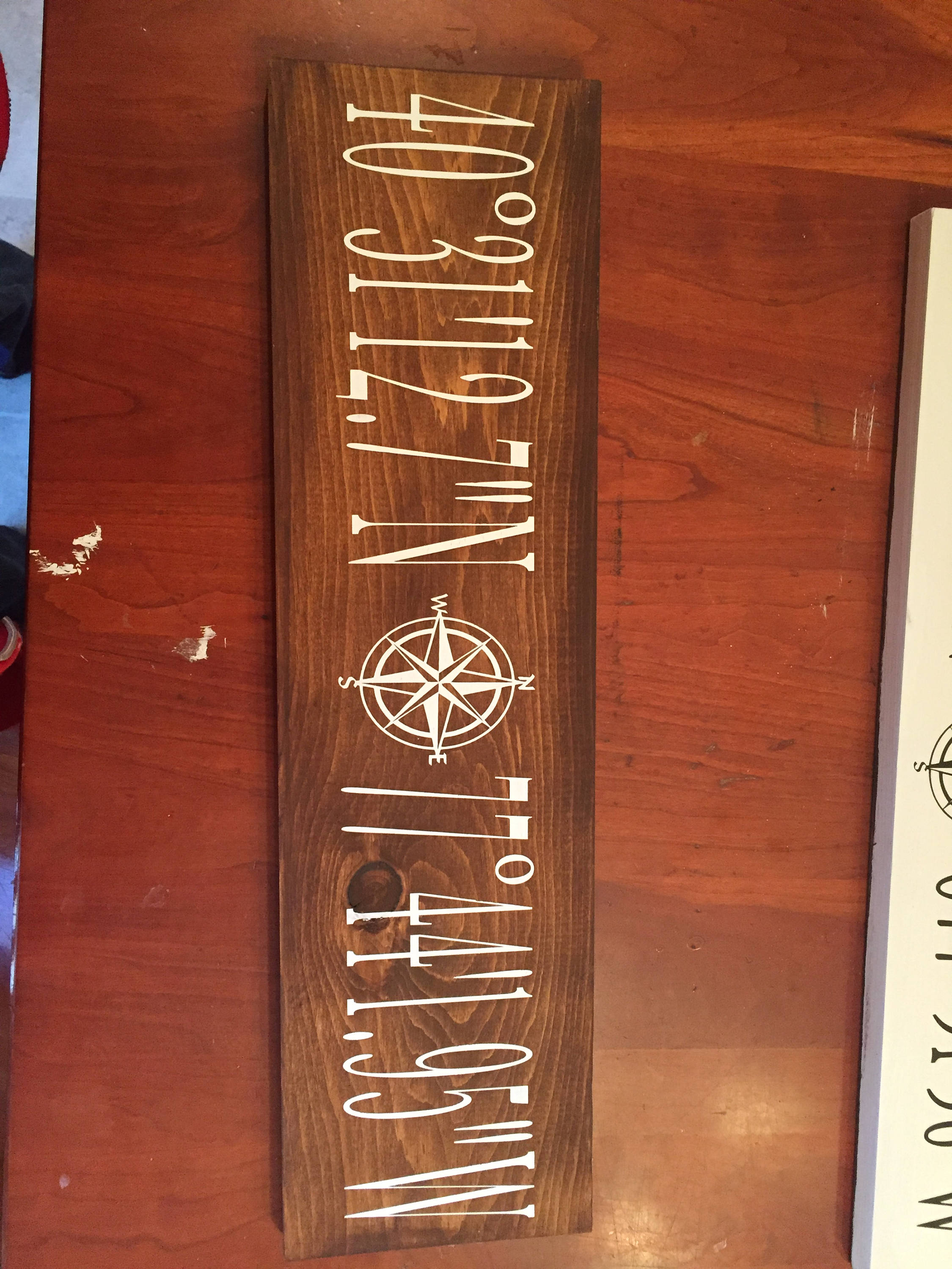 Latitude Wooden Sign, Personalized Latitude Longitude Sign, Coordinates ...