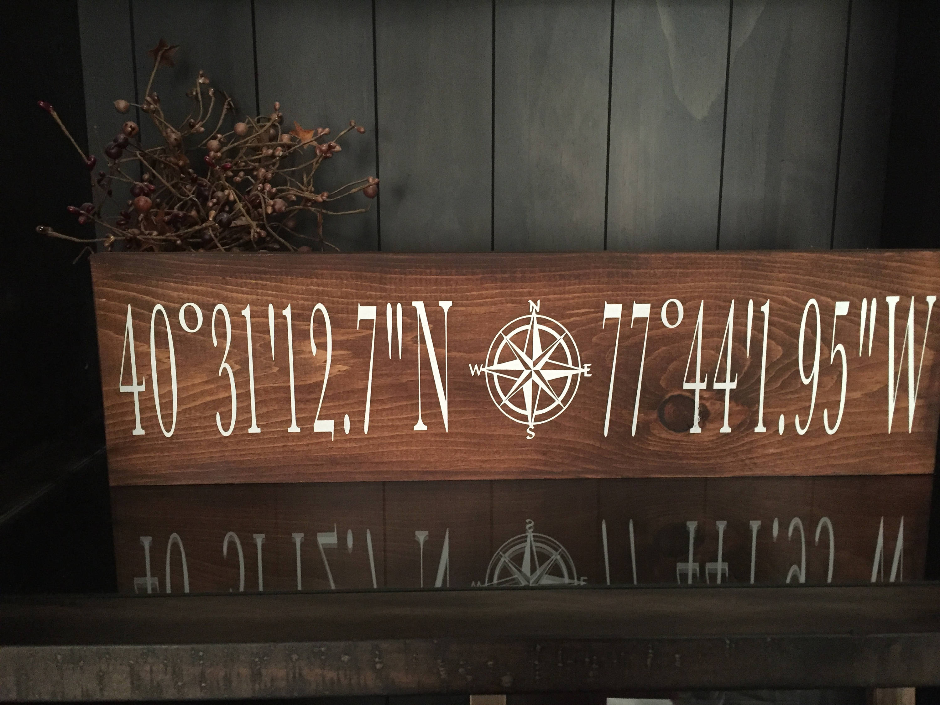 Latitude Wooden Sign, Personalized Latitude Longitude Sign, Coordinates ...