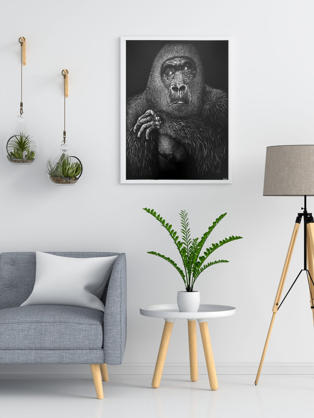 ORIGINAL Painting / Ape Painting / Wall Decor - Etsy