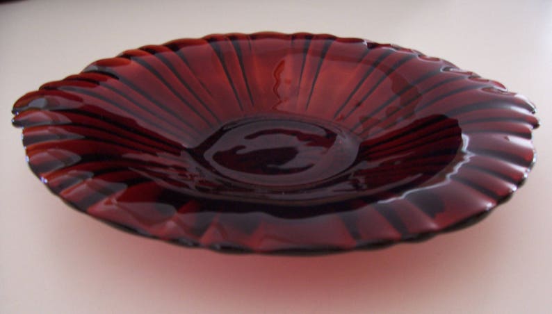 Vintage Royal Ruby Red Depression Glass Dish - Old Café Pattern ...
