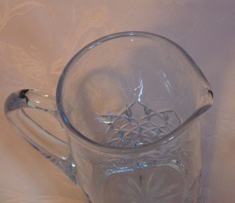 Vintage Lead Crystal Cut Glass Opera Water Pitcher - Etsy