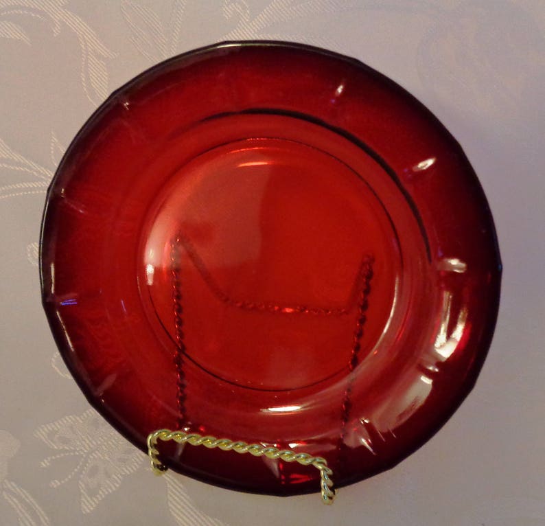 Vintage Royal Ruby Red Depression Glass Bread and Butter Plate - Anchor ...