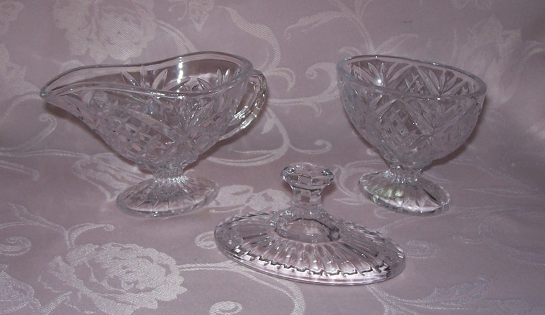 Shannon Crystal ~ Crystal Footed Oval Creamer and Covered Sugar Bowl ... Shannon Crystal ~ Crystal Footed Oval Creamer and Covered Sugar Bowl ...