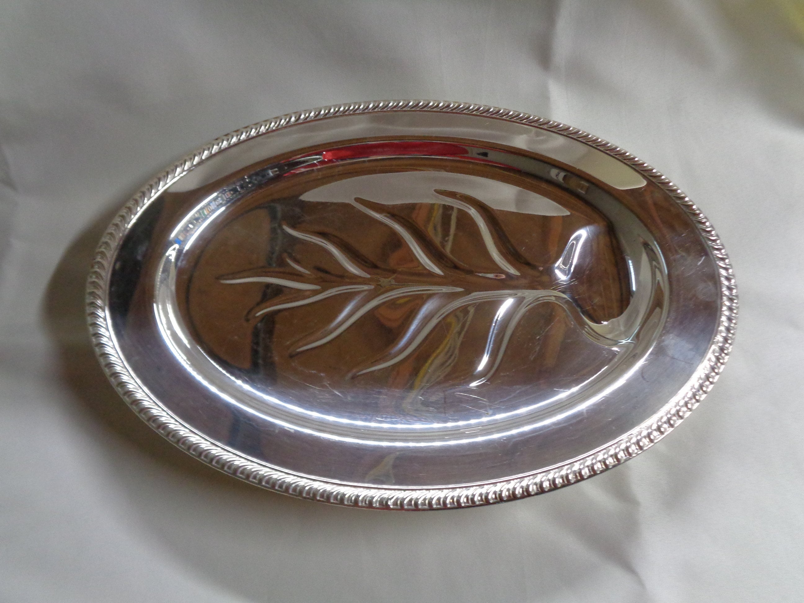 Vintage Silver Plate Footed Tree of Life Well Serving Platter With ...