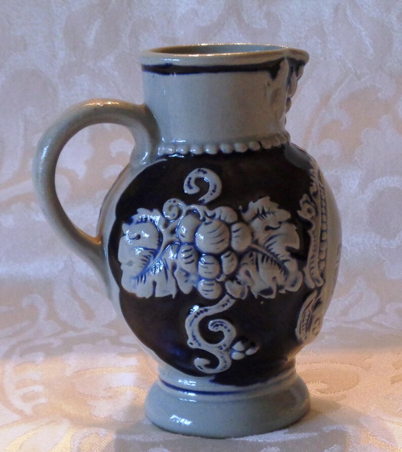 Vintage German Blue and Grey Ceramic Wine Pitcher “bad Oldesloe” - Etsy