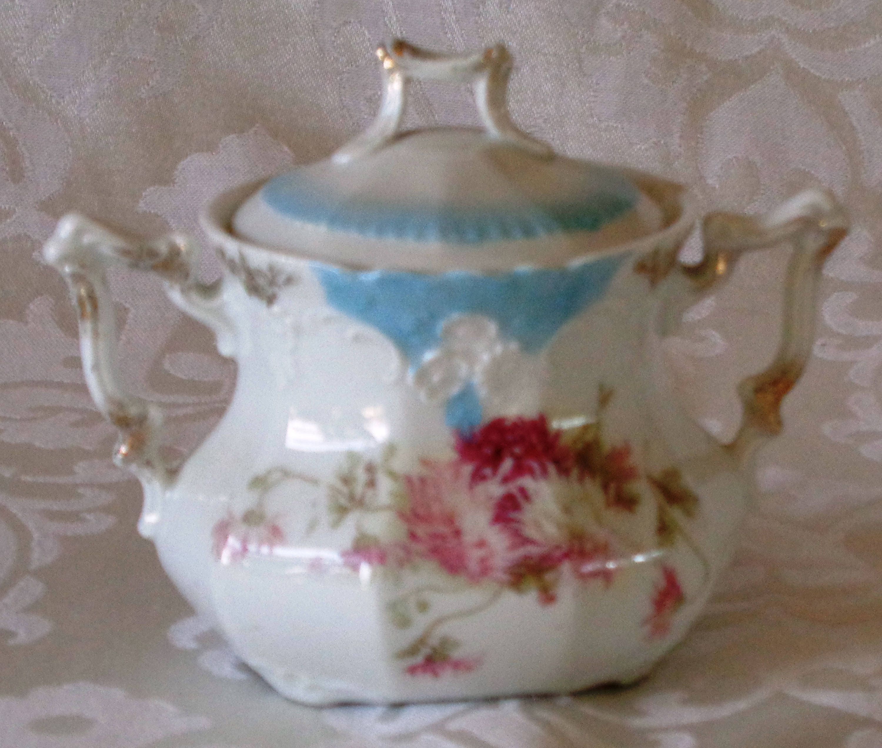 Vintage Weimar Germany Hand Painted Porcelain Sugar Bowl With Cover and ...