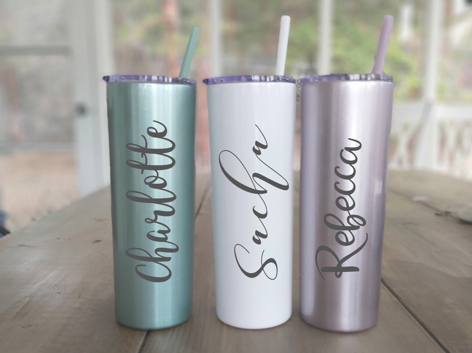 Tumbler With Straw Personalized Tumbler Custom Bridesmaid - Etsy