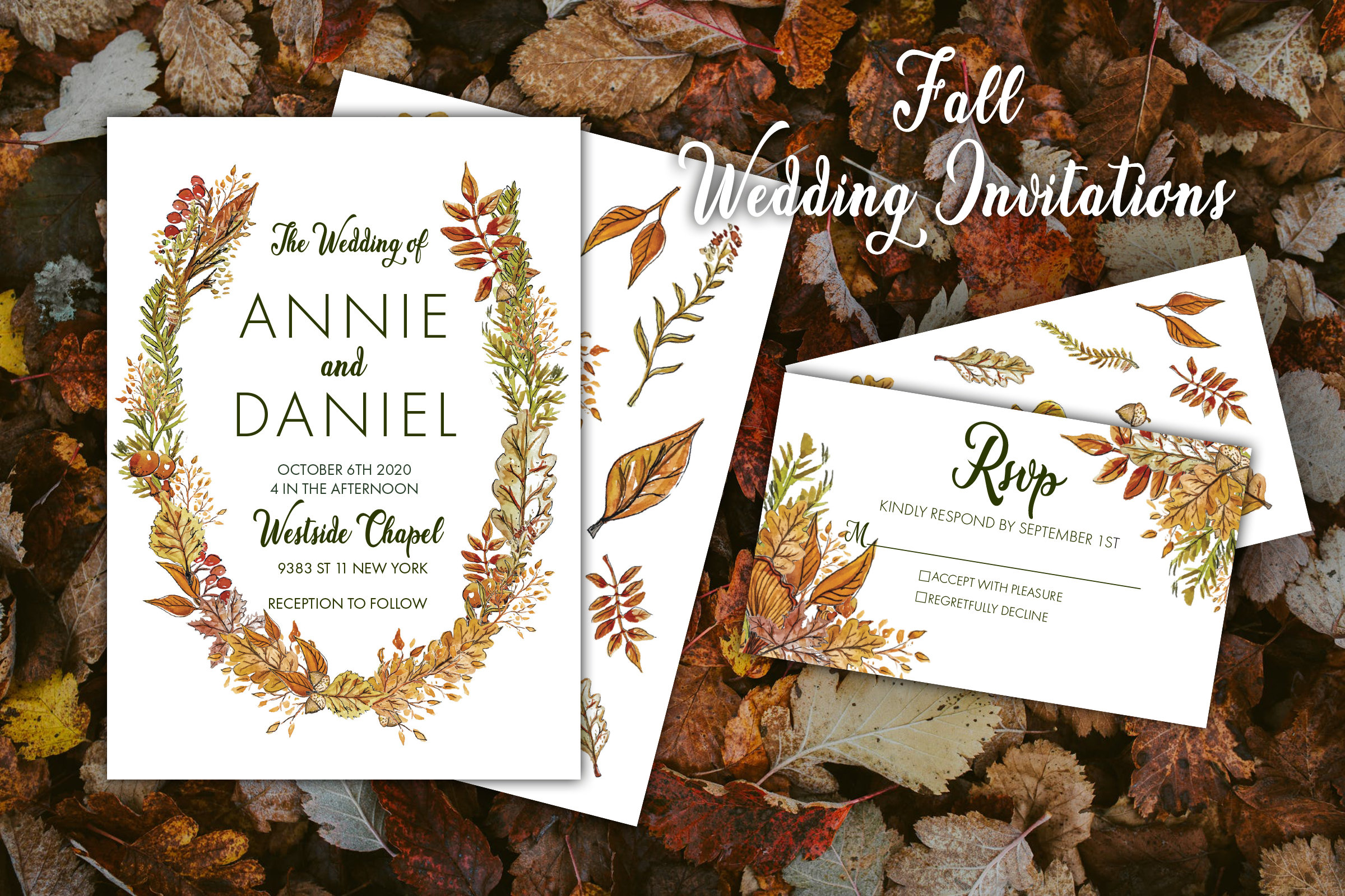 Fall Wedding Invitation Template Instant Download. - Etsy