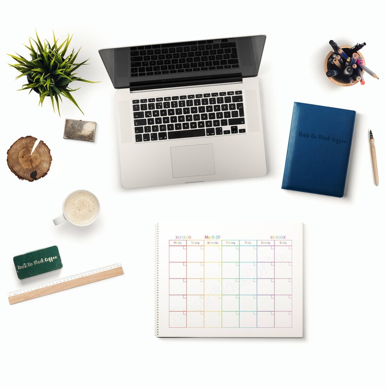 Printable Monthly Calendar. Monthly Planner. Blank. Monday - Sunday ...