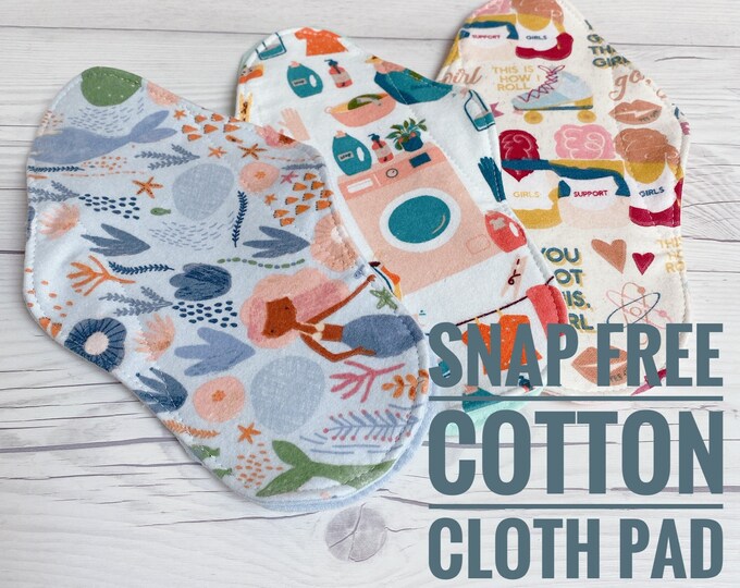 Snapless Snap Free Reusable Cotton Cloth Pads - Zero Waste Cotton Cloth ...