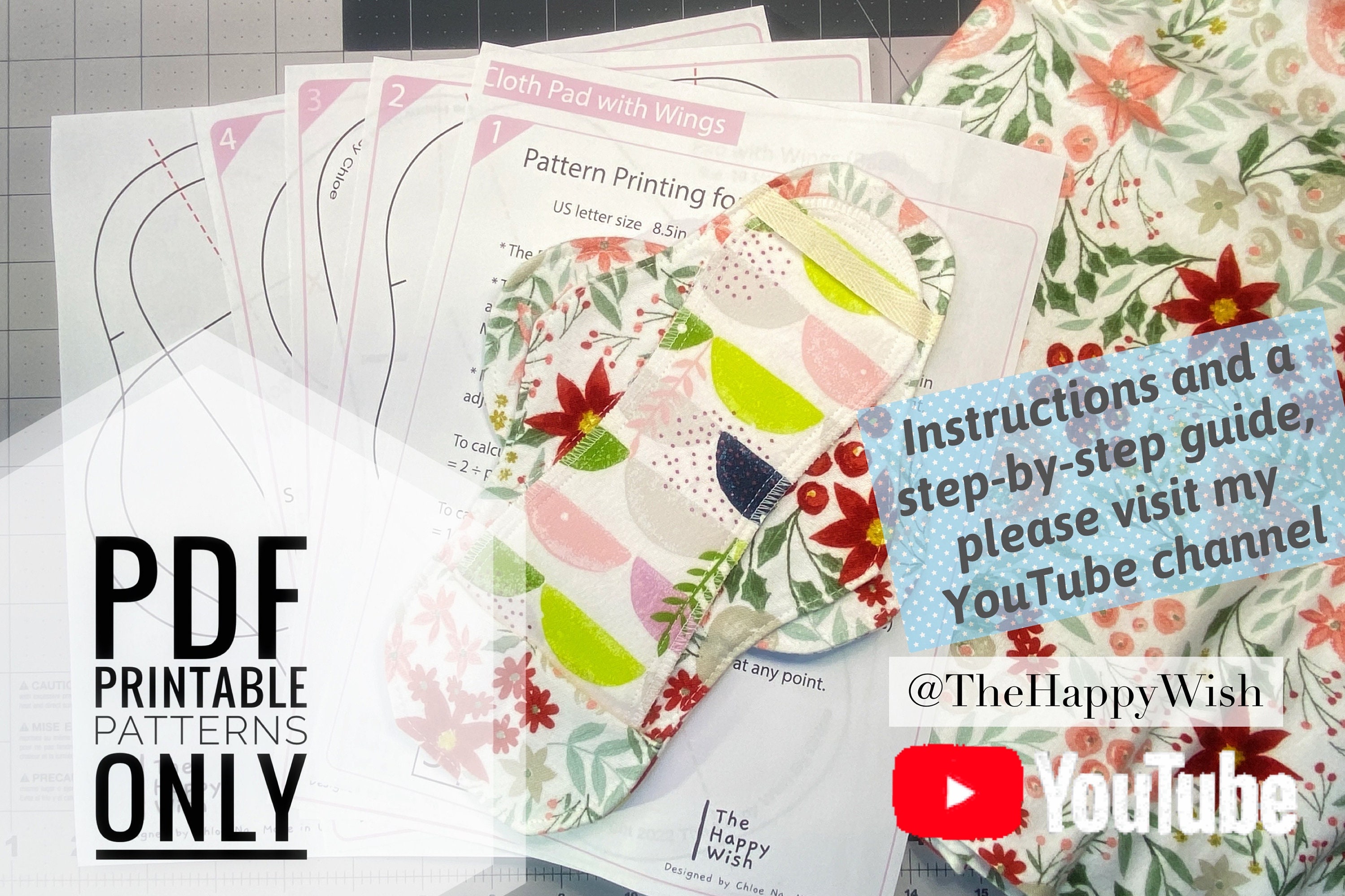 Printable Cloth Pad Sewing Pattern PDF Sewing Pattern for - Etsy