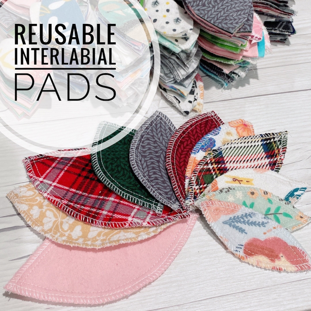 Reusable Cotton Interlabial Pads, Random Prints, Zero Waste - Set of 12 ...