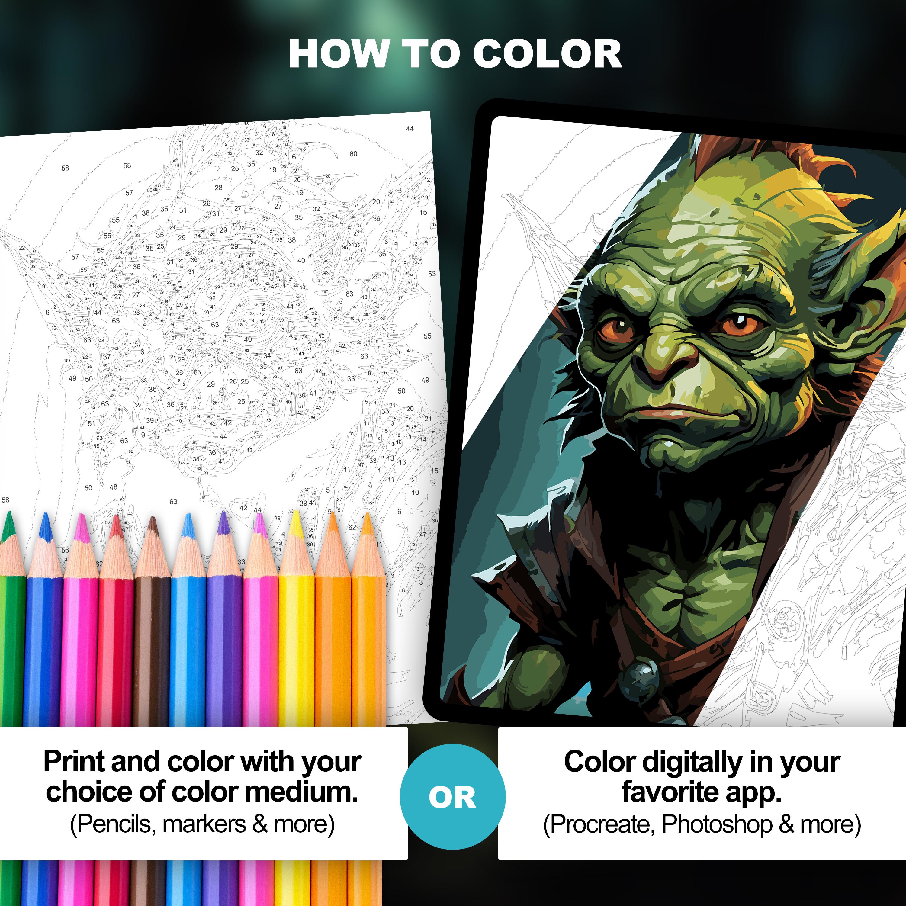 Goblin Color by Number (6 Skill Levels) | Printable and Digital ...