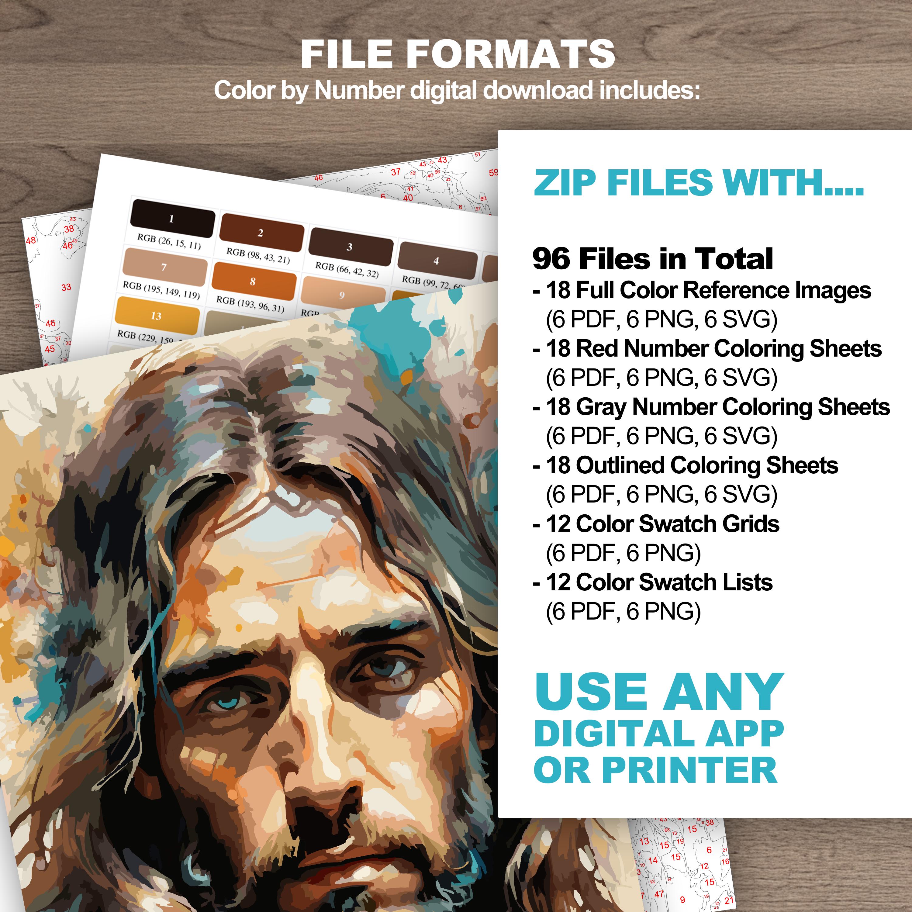 Jesus Color by Number for Adults Printable Christian Coloring Page ...