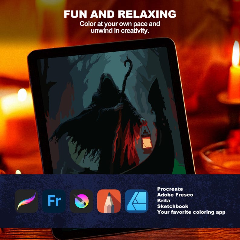 Greek Mythology Paint by Number: River Styx Ferryman Myth, Ghostly Boatman, Procreate ...