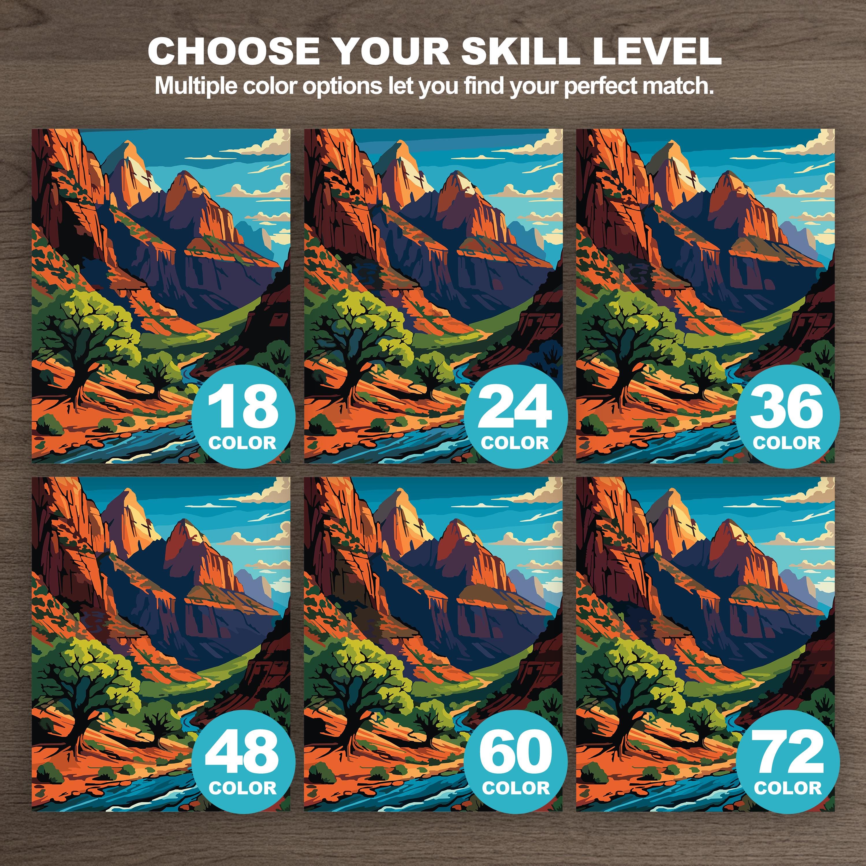 Color by Number Zion National Park Painting by Numbers Printable and ...