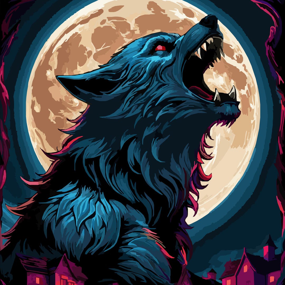 Color by Number Werewolf: Spooky Halloween Paint by Numbers Printable ...