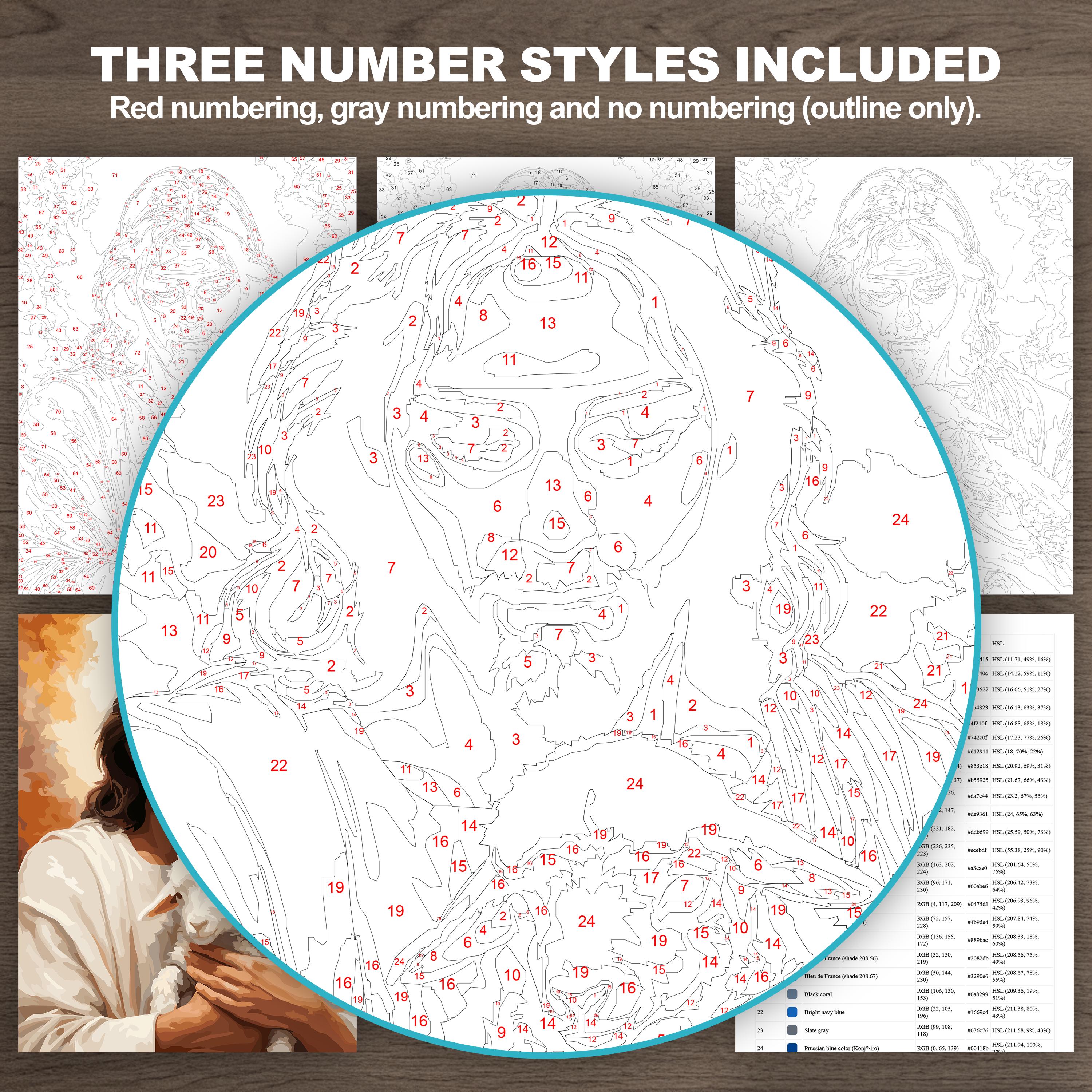 Jesus Color by Number Digital or Printable – Lost Lamb Christian ...