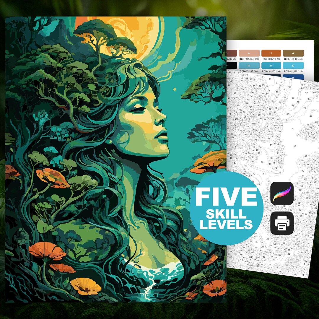 Nature Color by Number for Adults Mother Nature Paint by Number ...