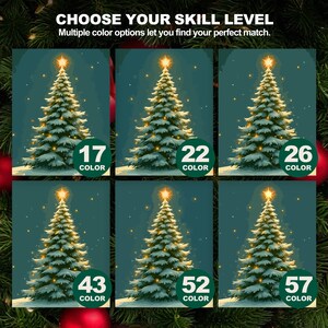 Color by Number Christmas Tree Painting by Numbers Printable Xmas ...