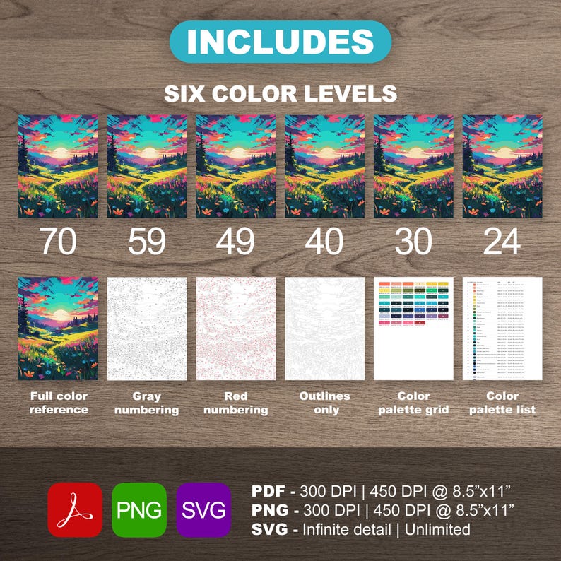 Landscape Color by Number for Adults Paint by Number Printable Coloring ...
