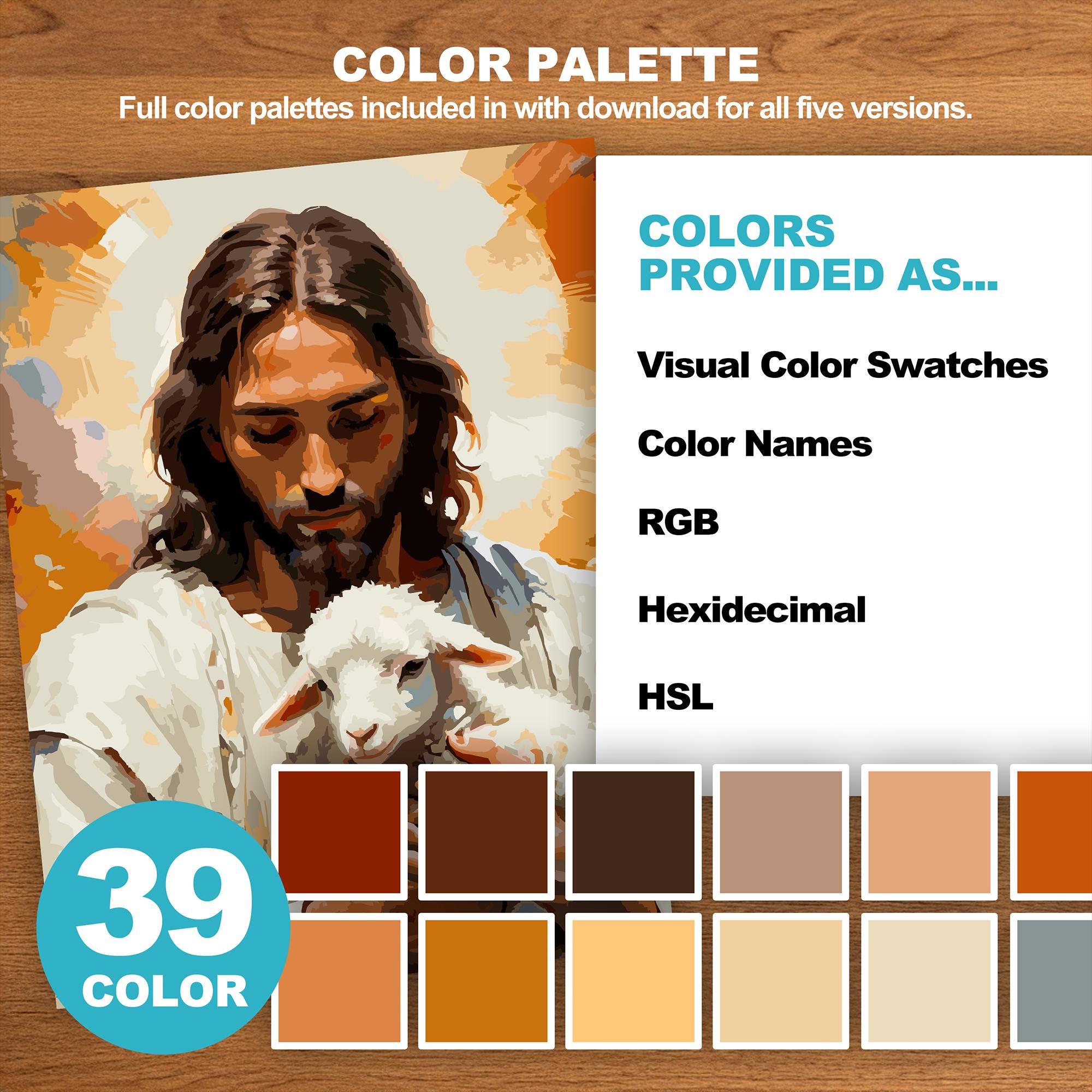 Jesus Color by Number (39-color) Digital or Printable – Lost Lamb ...