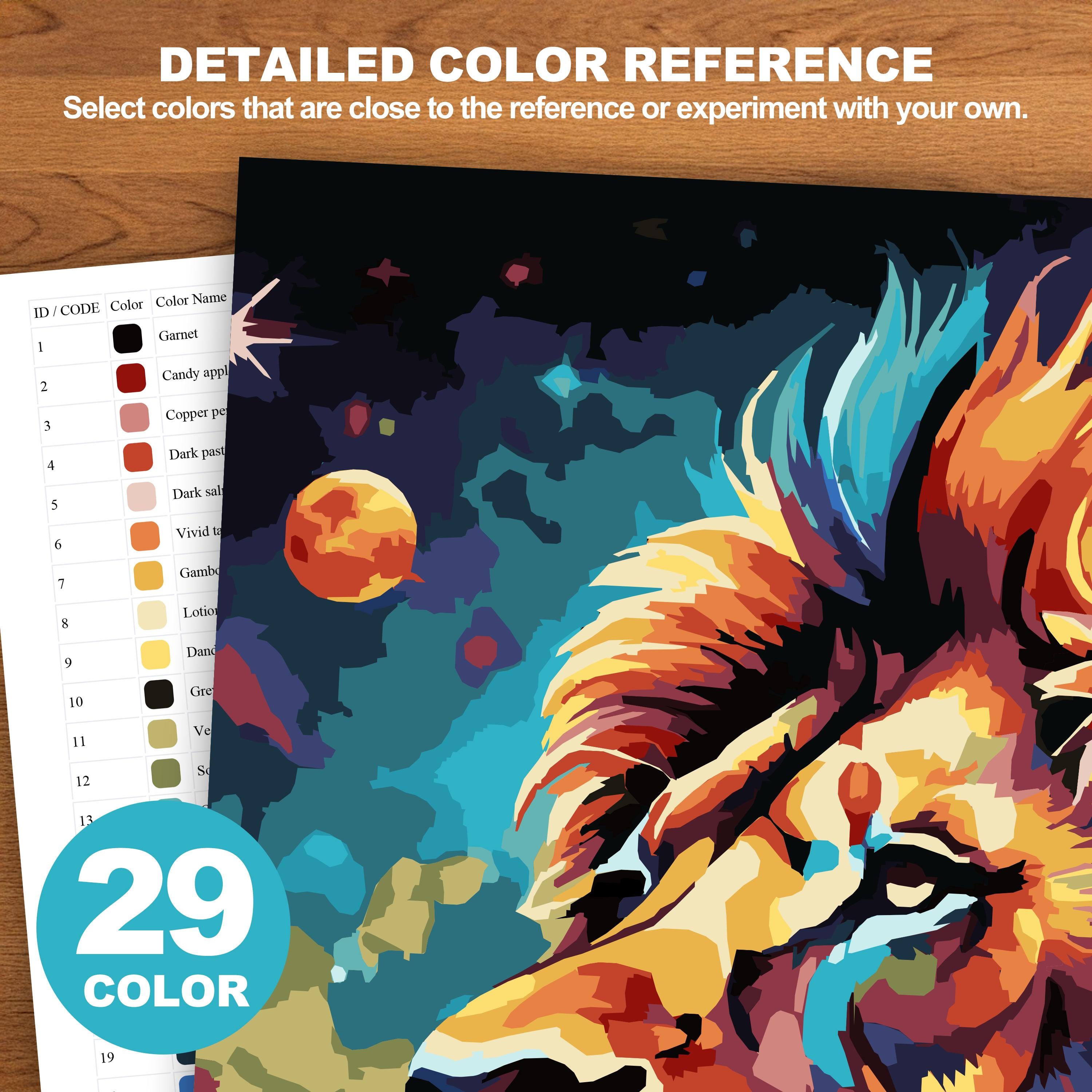 Lion Color by Number for Adults Printable Coloring Page Digital ...