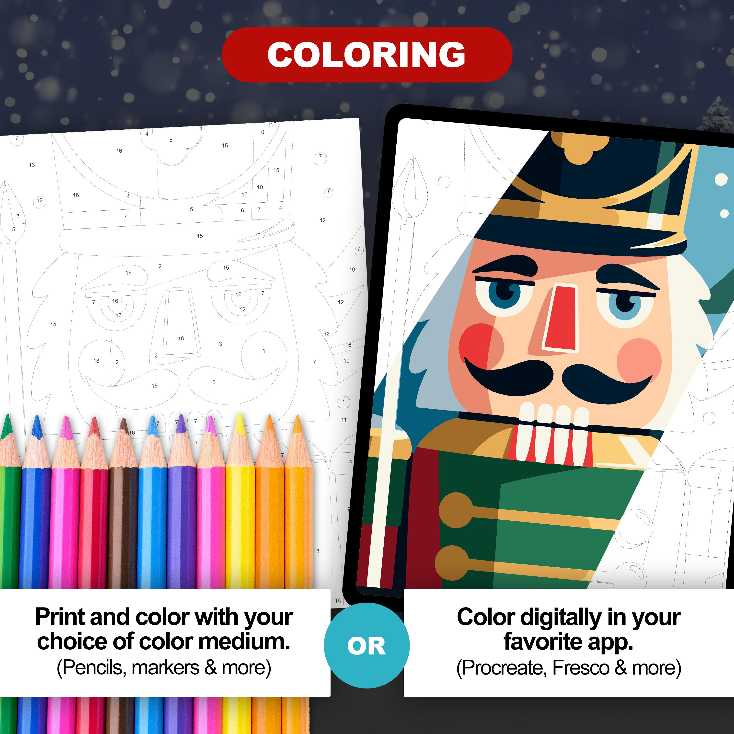 Easy Paint by Number Christmas Bundle: 30 Coloring Pages of Festive ...