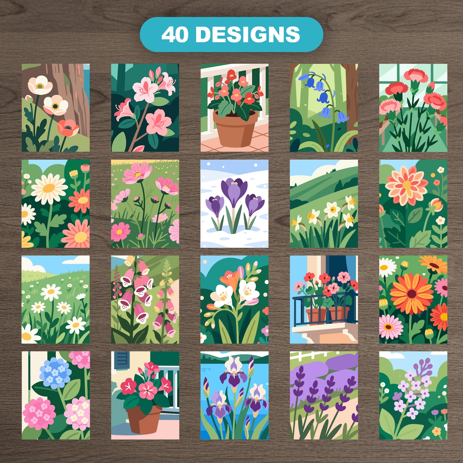 Easy Flowers Color by Number Bundle: 40 Beginner Coloring Pages, Floral ...