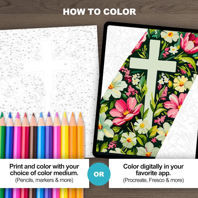 Christian Color by Number for Adult Paint by Number Digital Jesus Color ...