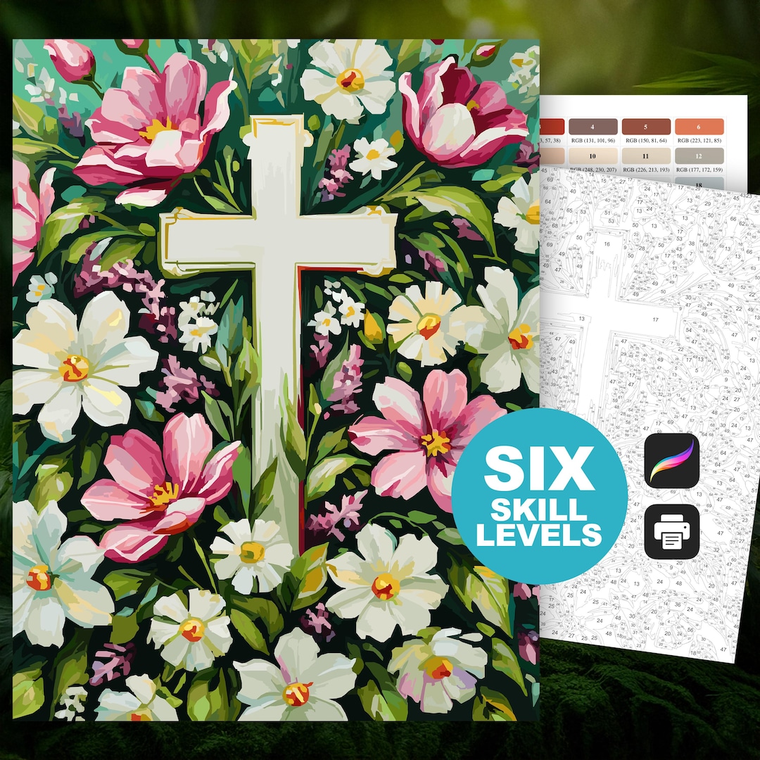 Christian Color by Number for Adult Paint by Number Digital Jesus Color ...