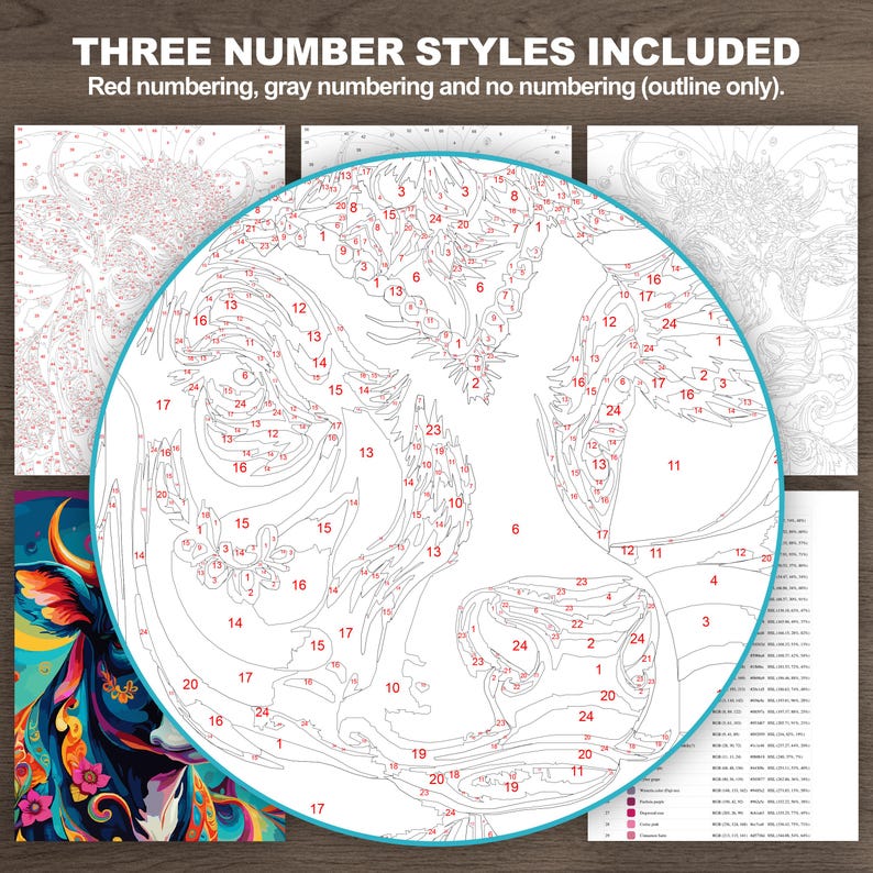 Color by Number Cow (6 Skill Levels): Paint by Numbers Printable ...