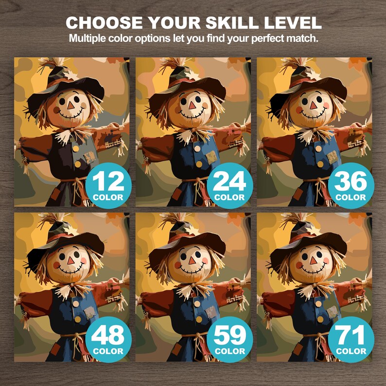 Printable Color by Number Cute Scarecrow: Painting by Numbers Autumn ...