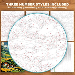 European Landscape Color by Number for Adults Paint by Number Printable ...