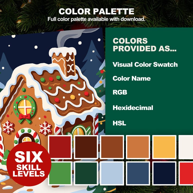 Gingerbread House Christmas Paint by Number: Holiday Coloring Pages ...