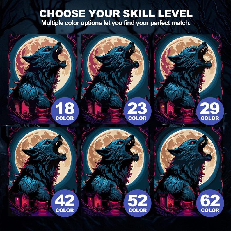 Color by Number Werewolf: Spooky Halloween Paint by Numbers Printable ...