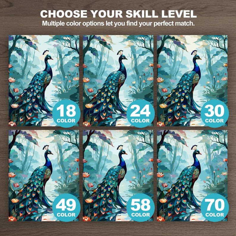 Color by Number Peacock Paint by Numbers Printable Digital Download ...