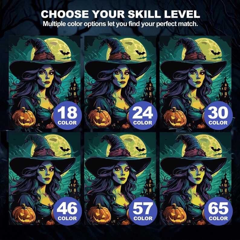 Color by Number Witch: Spooky Halloween Paint by Number Printable With ...