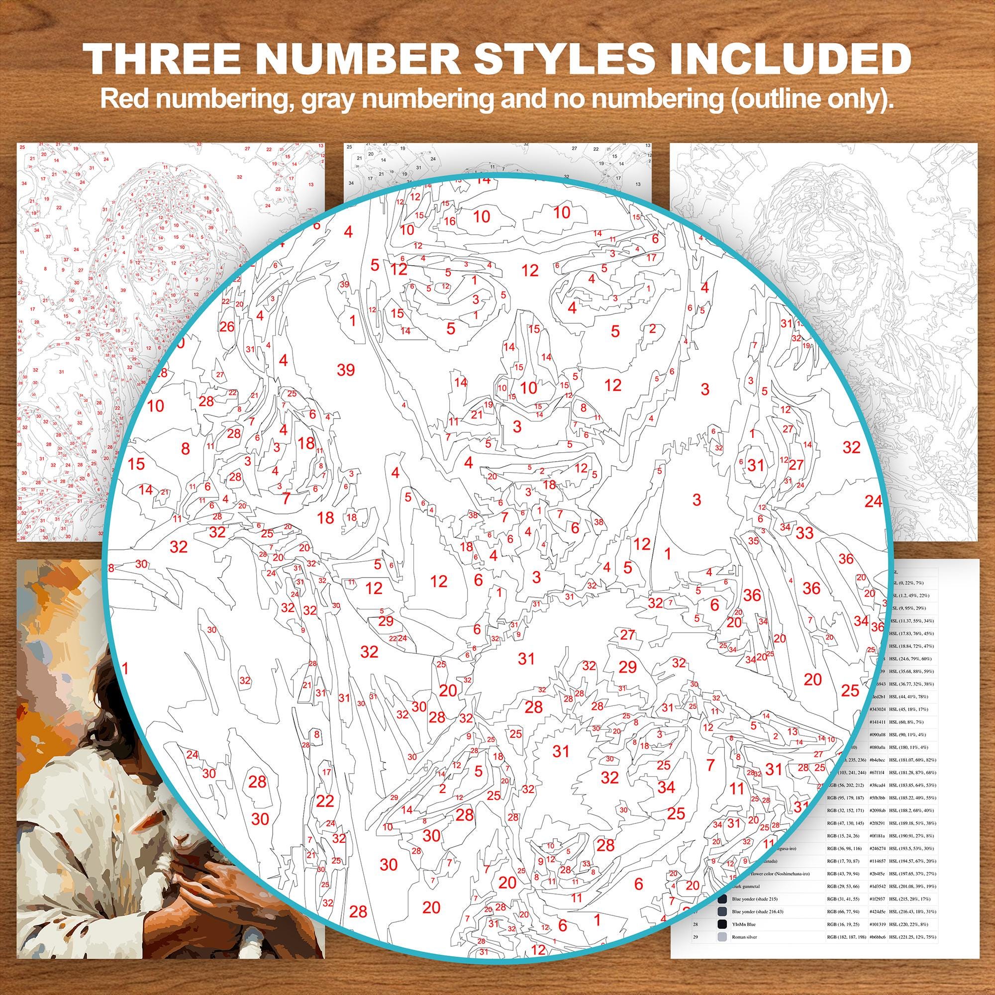 Jesus Color by Number (39-color) Digital or Printable – Lost Lamb ...