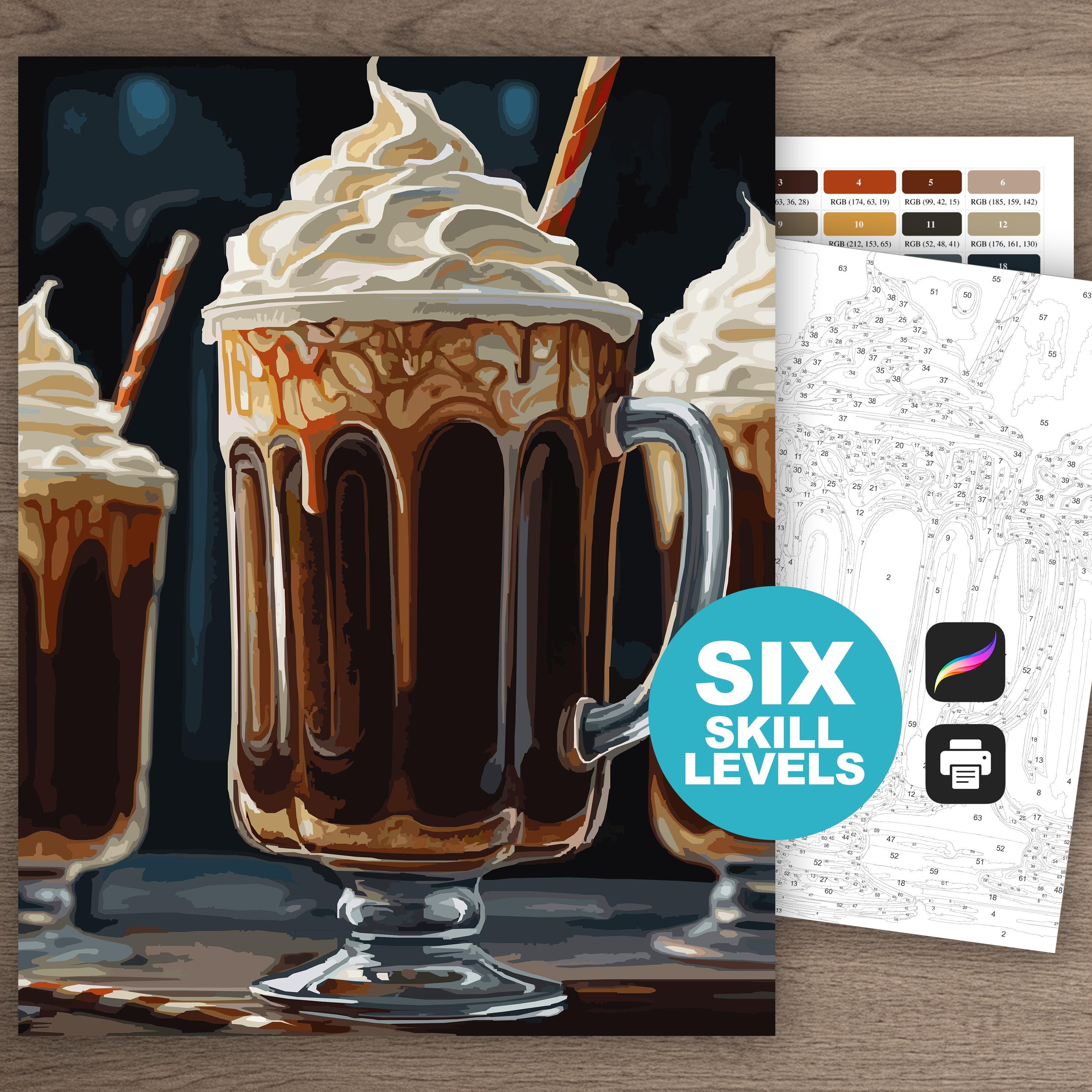 Color by Number for Adults Printable Root Beer Float Coloring Page ...