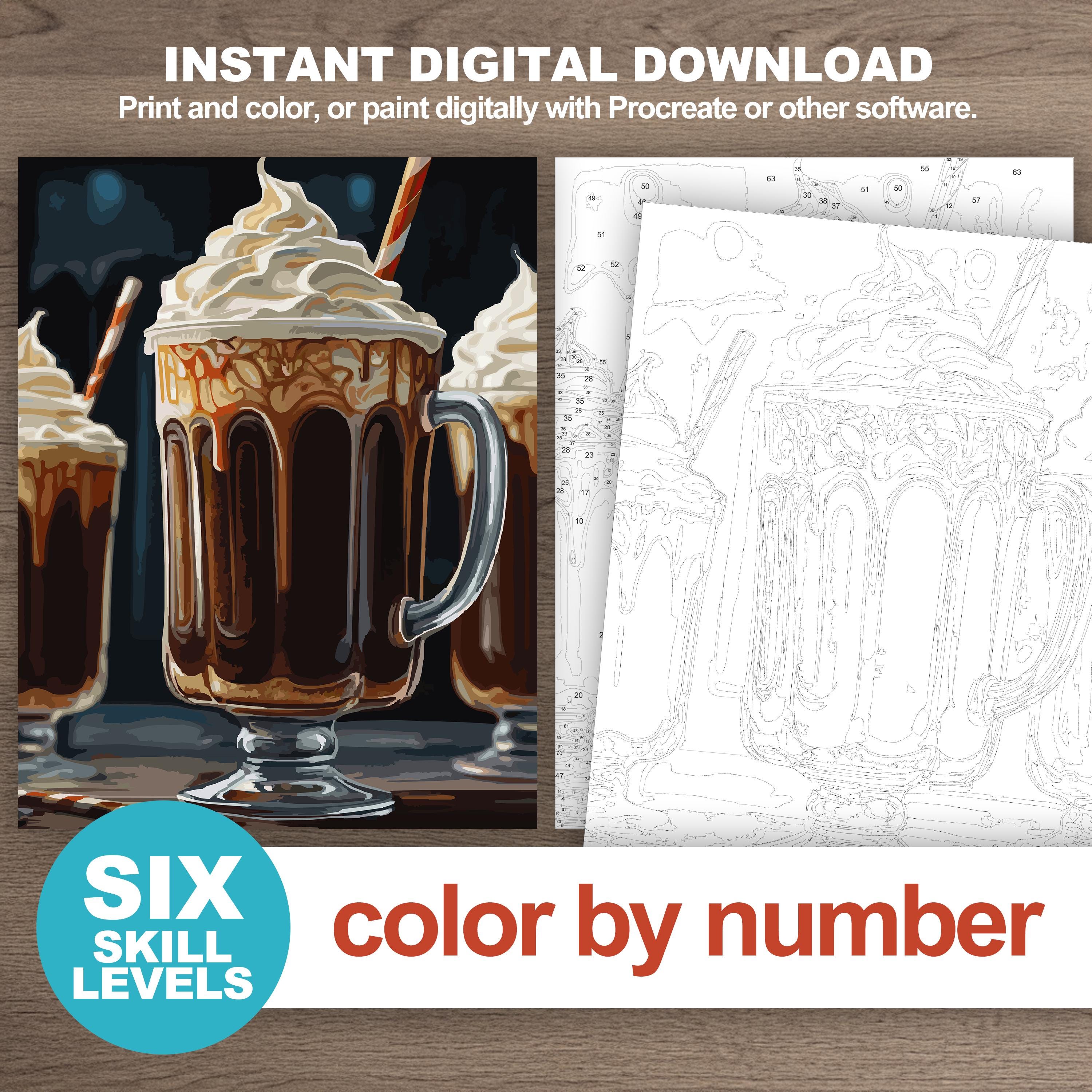 Color by Number for Adults Printable Root Beer Float Coloring Page ...