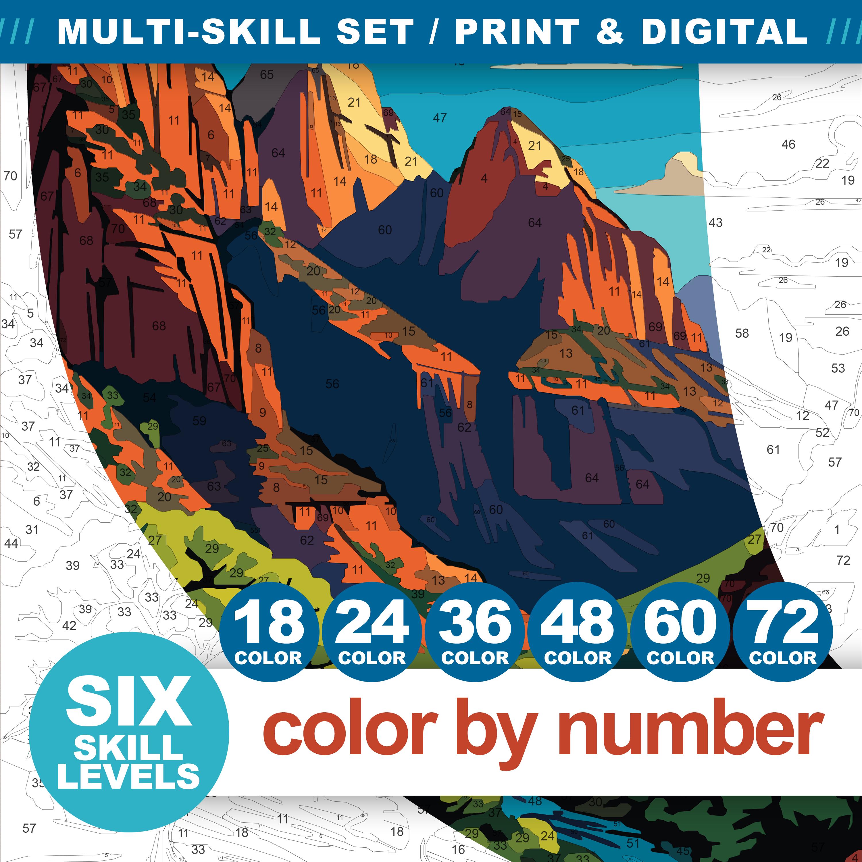 Color by Number Zion National Park Painting by Numbers Printable and ...