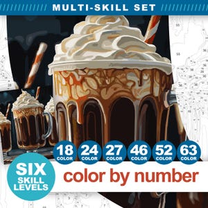 Color by Number for Adults Printable Root Beer Float Coloring Page ...