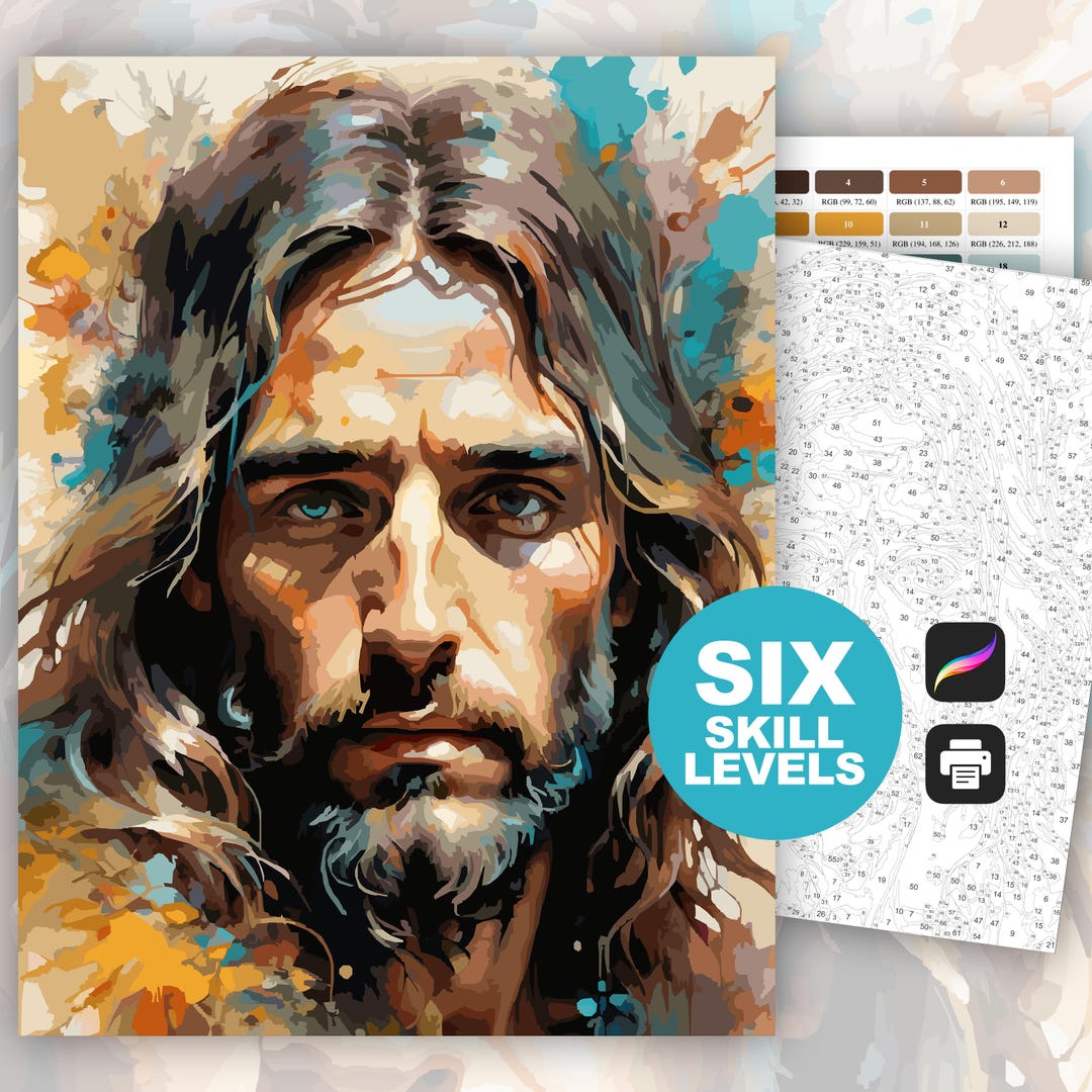 Jesus Color by Number for Adults Printable Christian Coloring Page ...