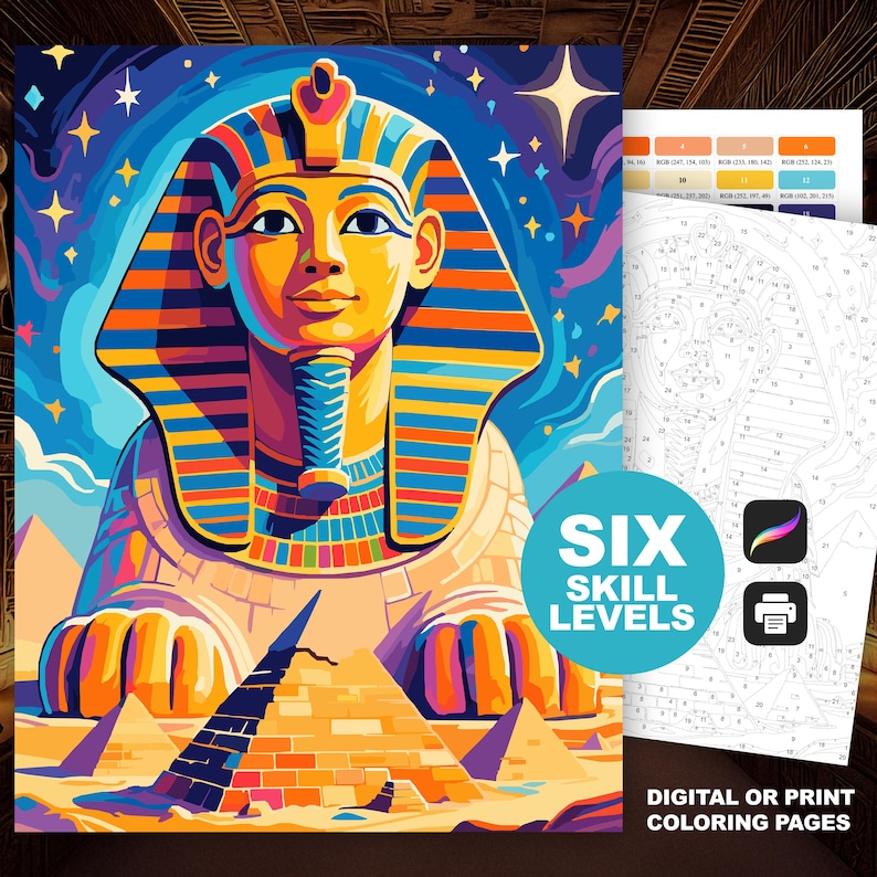 Egyptian Sphinx Paint by Number: Ancient Egypt Coloring Pages ...
