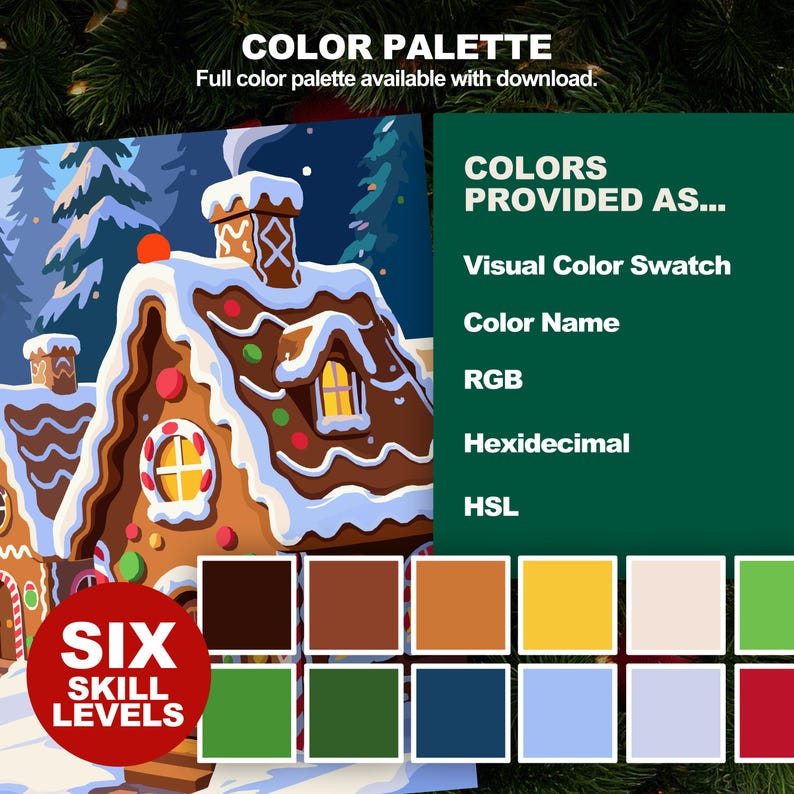 Gingerbread House Christmas Paint by Number: Holiday Coloring Pages ...