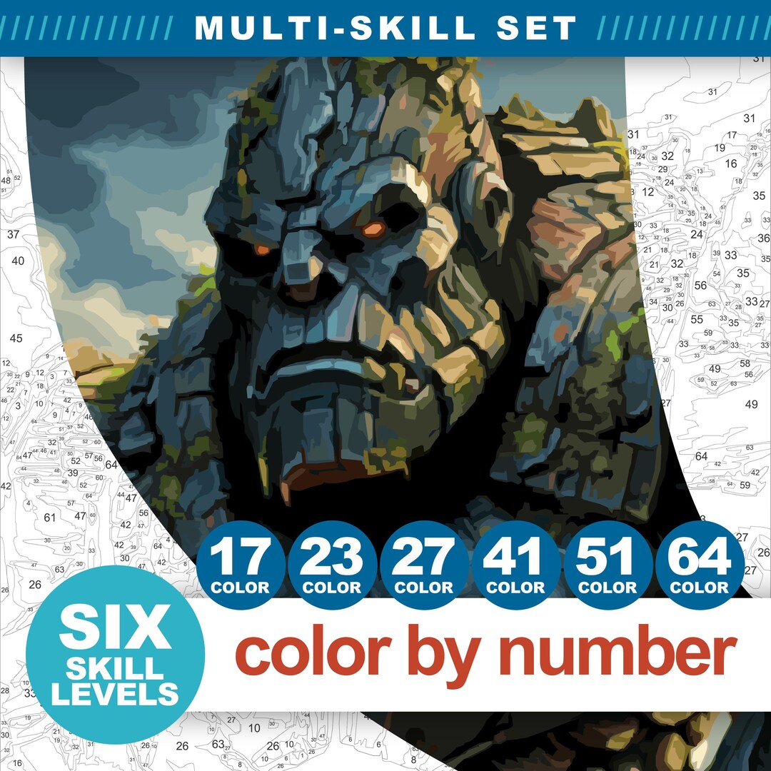 Fantasy Color by Number for Adults Paint by Number Medieval Color by ...