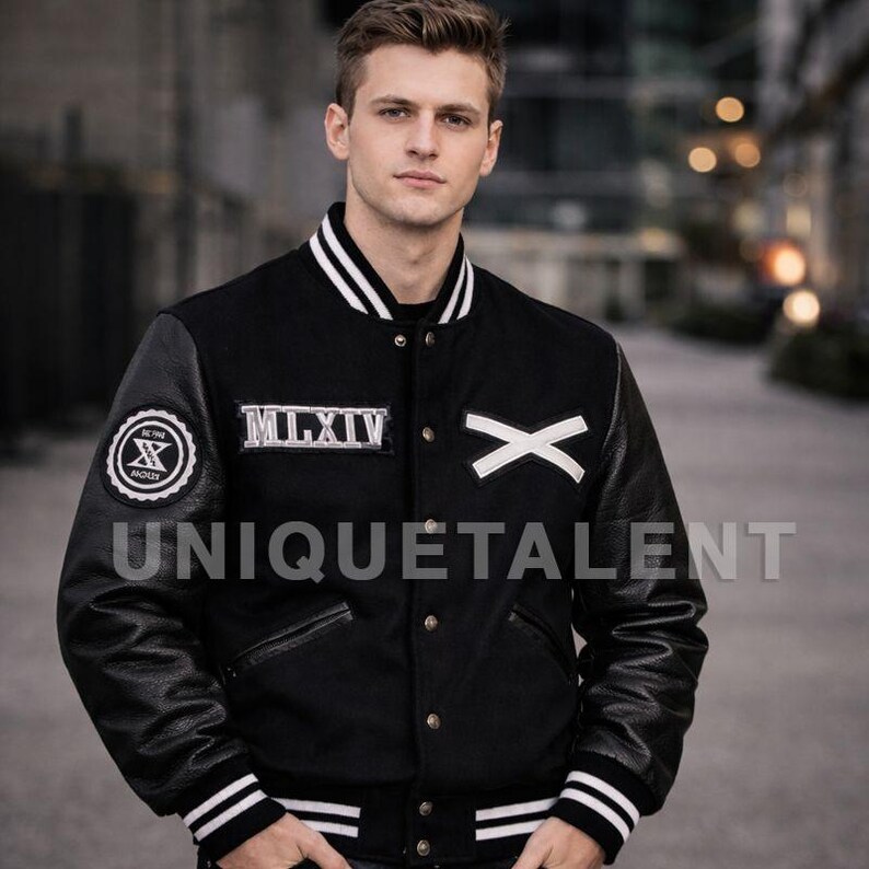 Weeknd XO Varsity Jacket | Black Leather Sleeves, Unisex Cosplay - Etsy