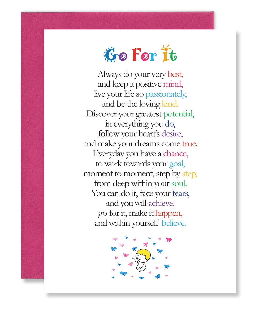 Go for It Poem Greetings Card: Motivational Gift for Friends - Etsy