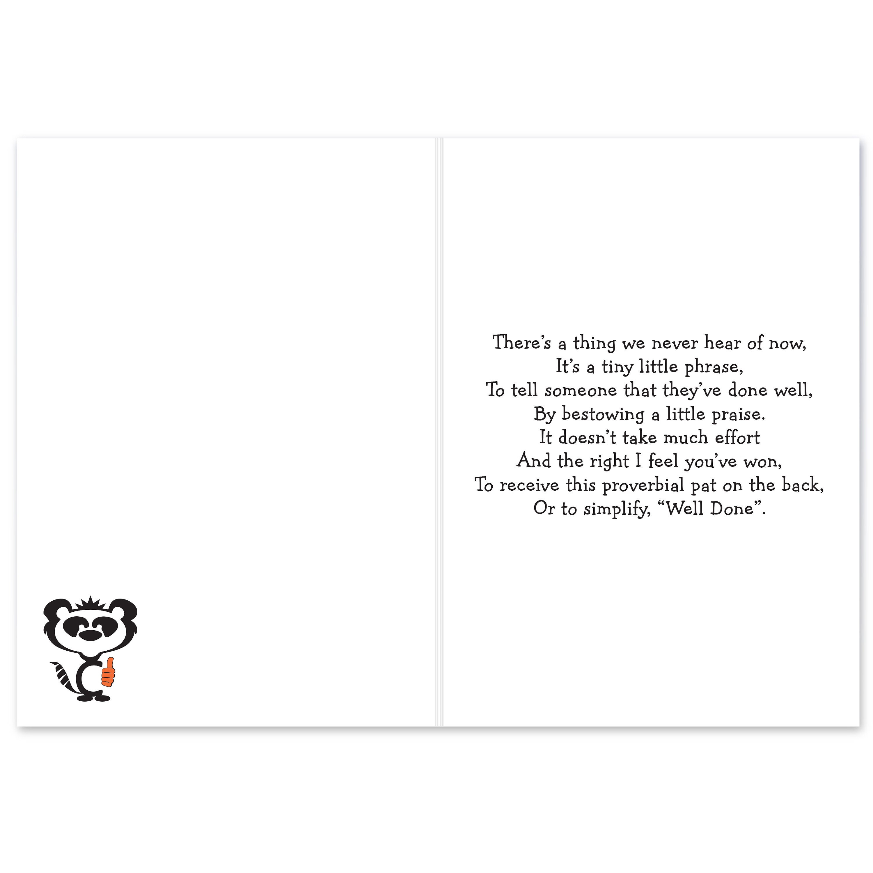 Well Done - Fun Encouragement Poem Verse Greetings Card to Congratulate ...